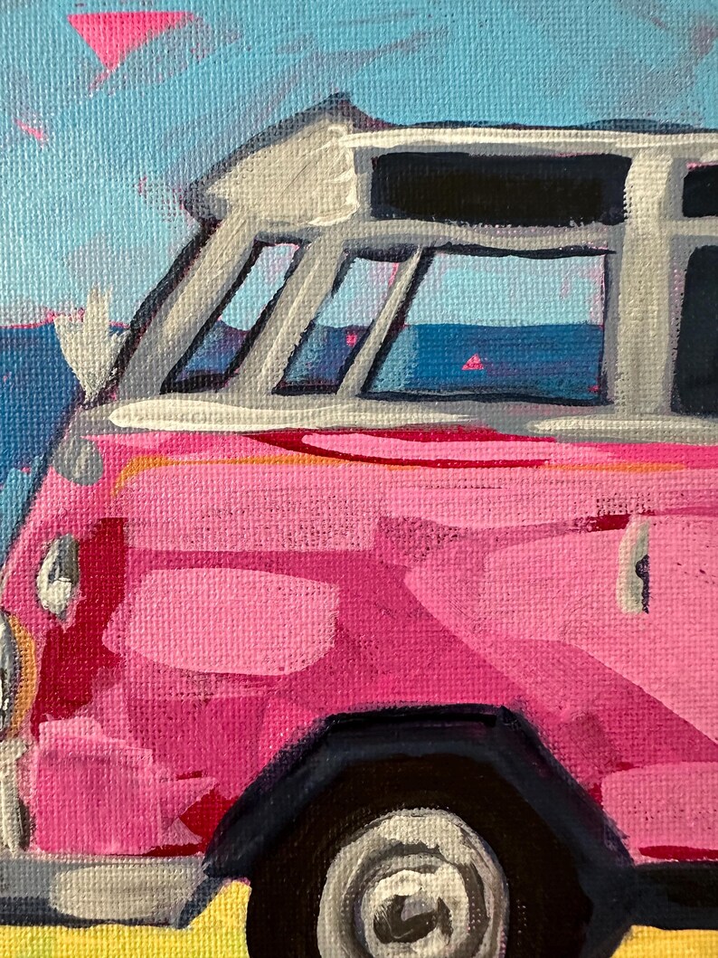 Abstract VW Van, Camper Van, Original Art, One of a Kind, Acrylic on ...
