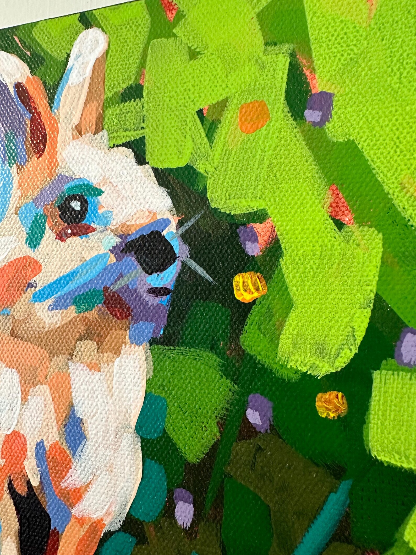 Abstract Bunny, Original Art, One of a Kind, Acrylic on Canvas, Gift - Etsy