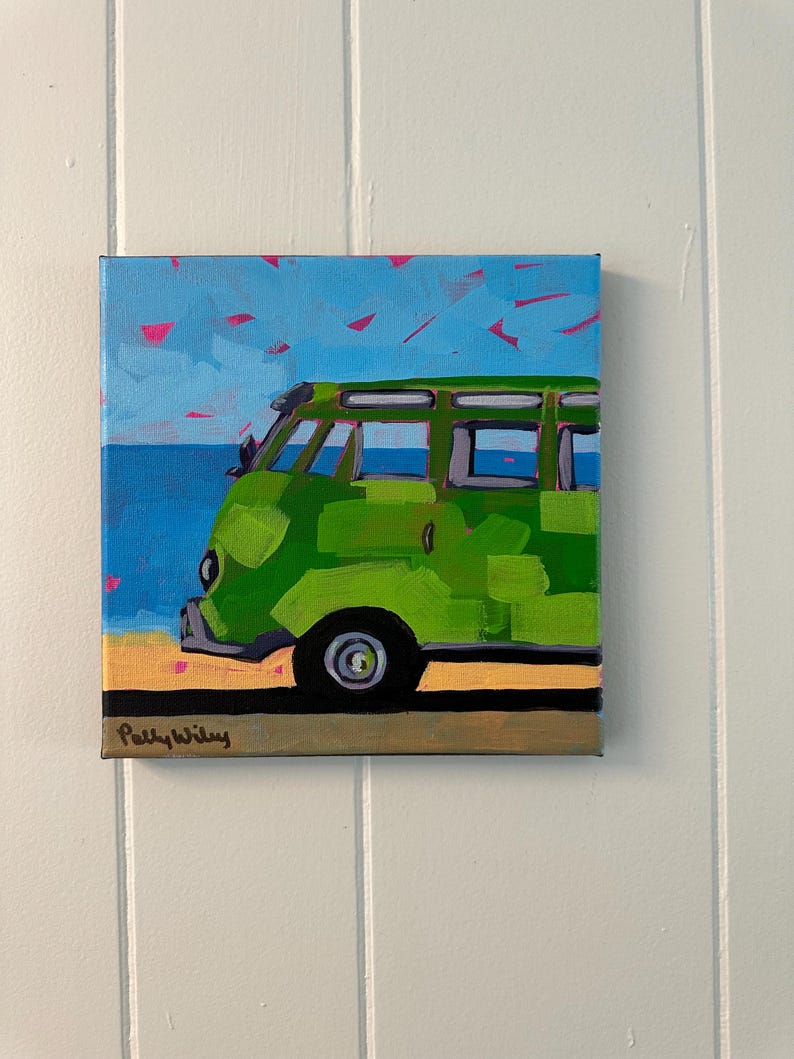 Abstract VW Van, Camper Van, Original Art, One of a Kind, Acrylic on ...