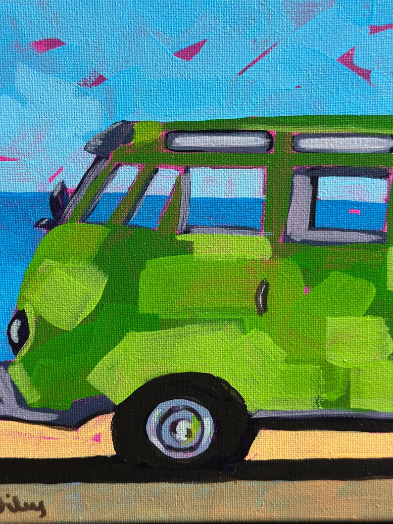 Abstract VW Van, Camper Van, Original Art, One of a Kind, Acrylic on ...
