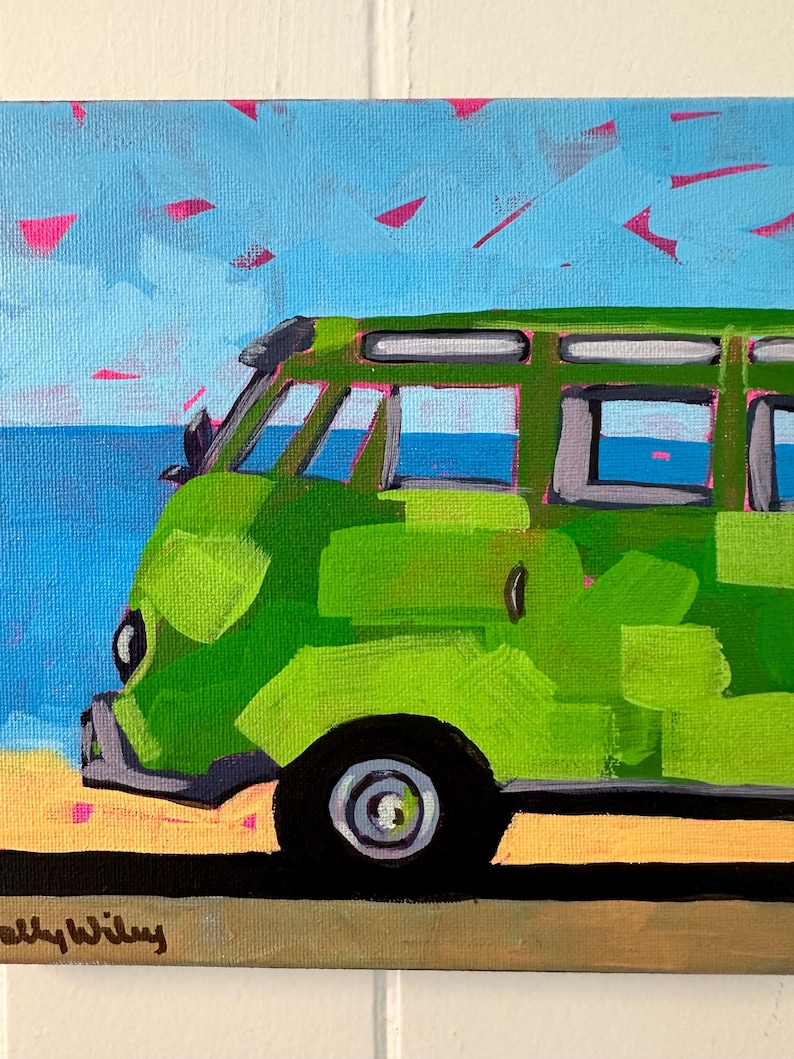 Abstract VW Van, Camper Van, Original Art, One of a Kind, Acrylic on ...