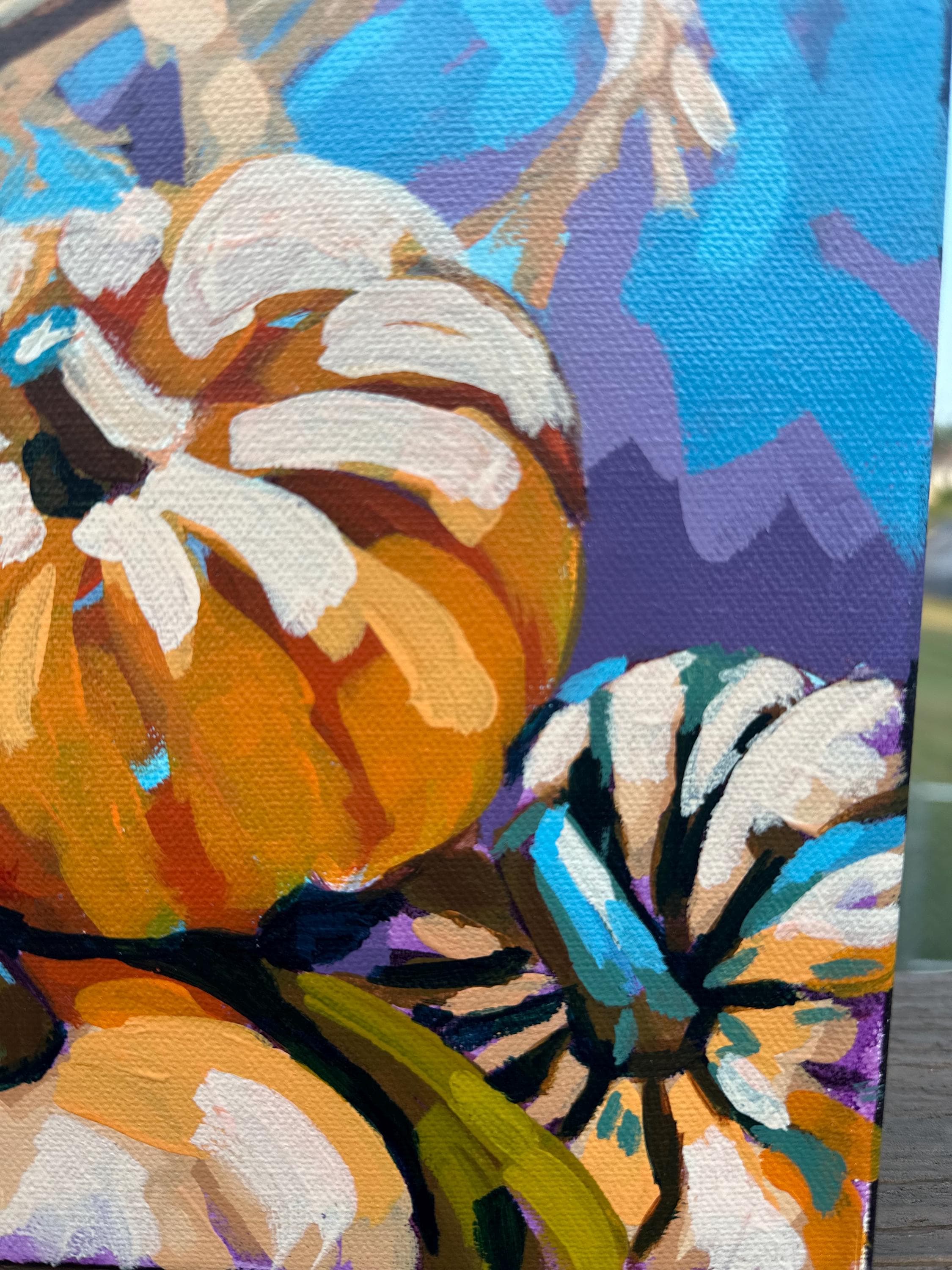 Three Little Pumpkins. Abstract, Acrylic on Canvas, Gift, Pumpkins ...