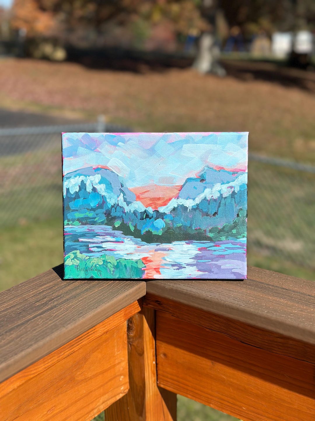 Landscape, Acrylic on Canvas, Gift, Colorful Landscape Painting - Etsy