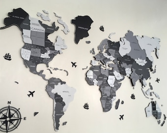 Acrylic World Map - Etsy