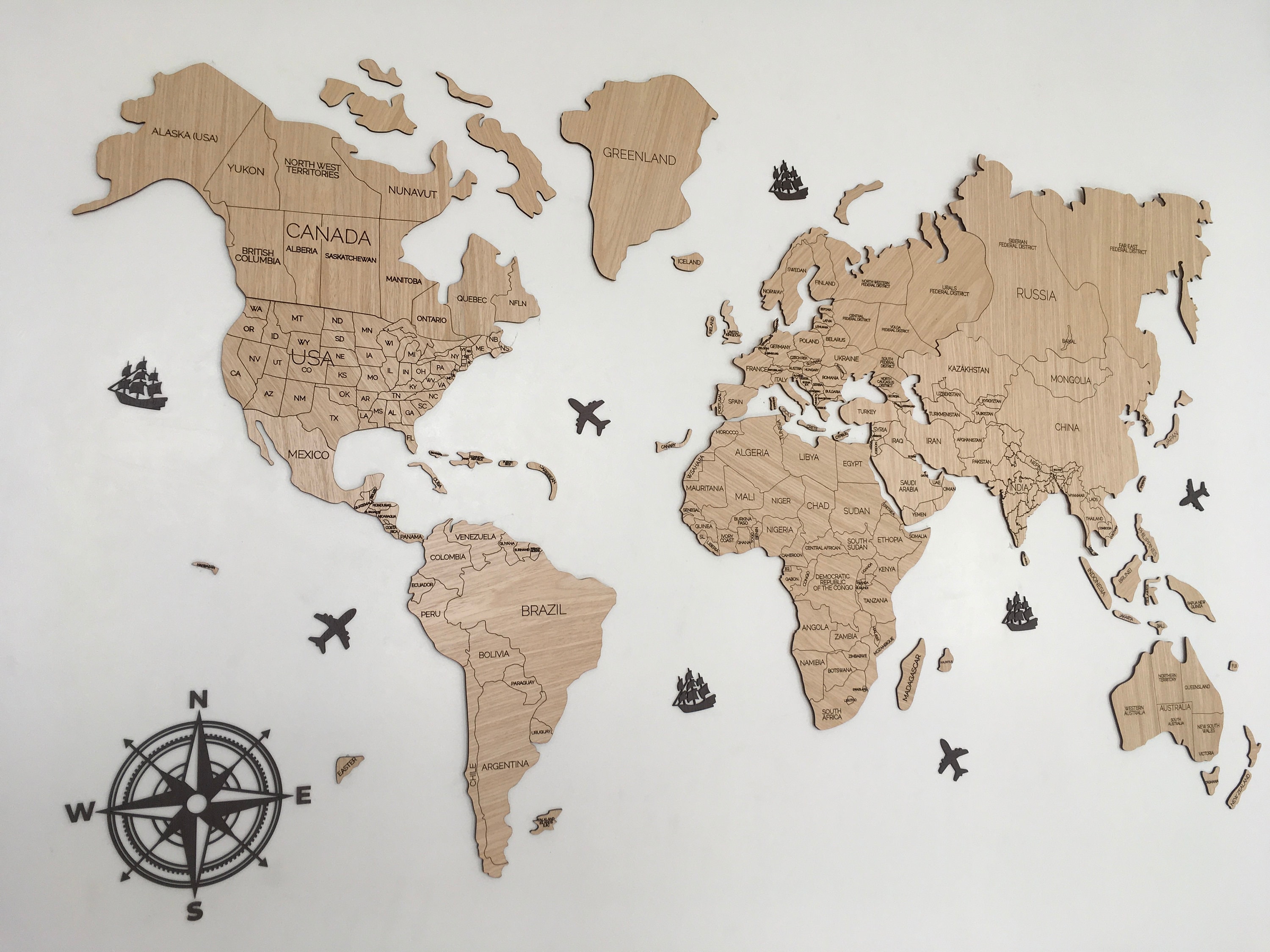 2D Wood World Map Extra large wall art abstract wood - Etsy.de