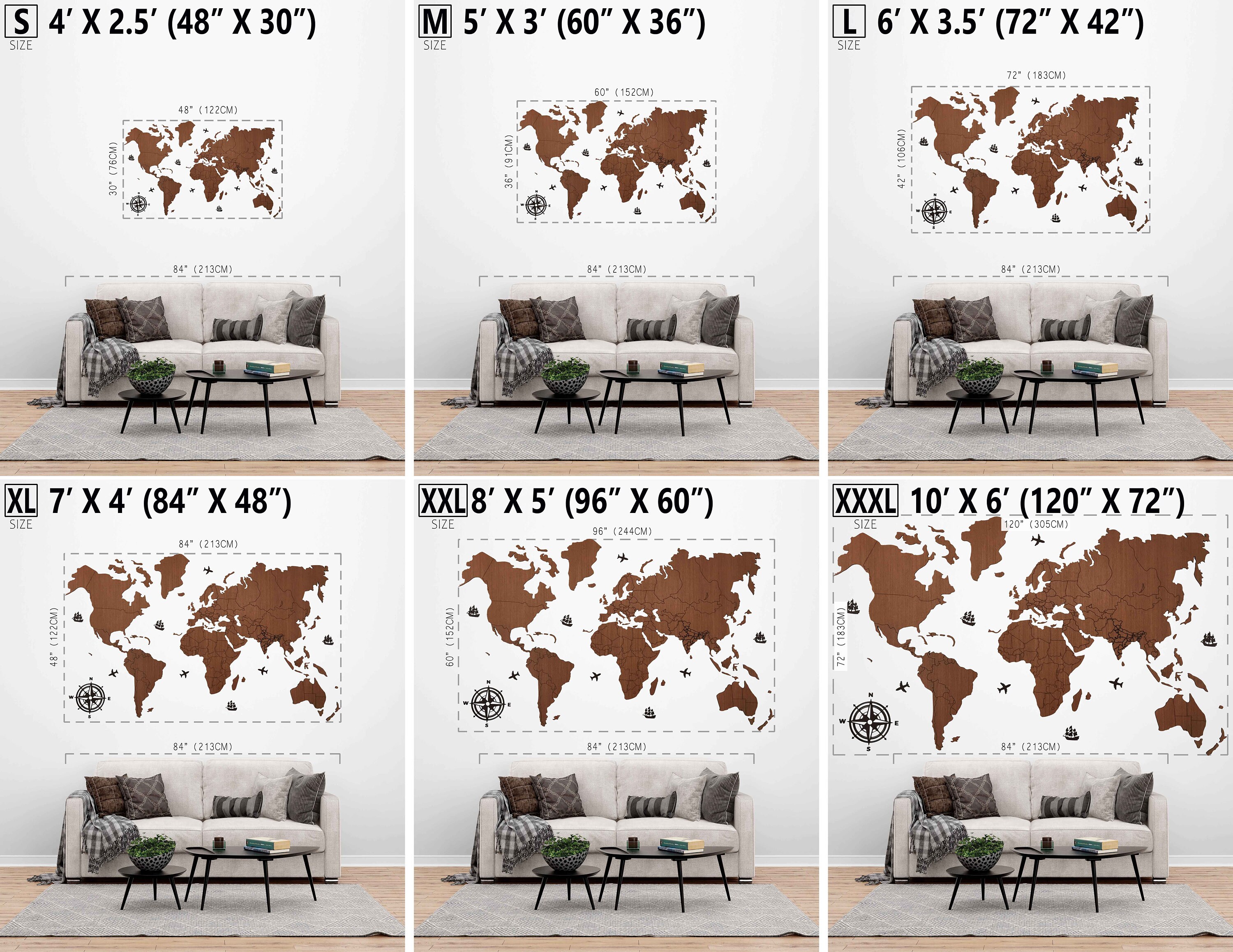 2D Wood World Map Extra Large Wall Art Abstract Wood - Etsy