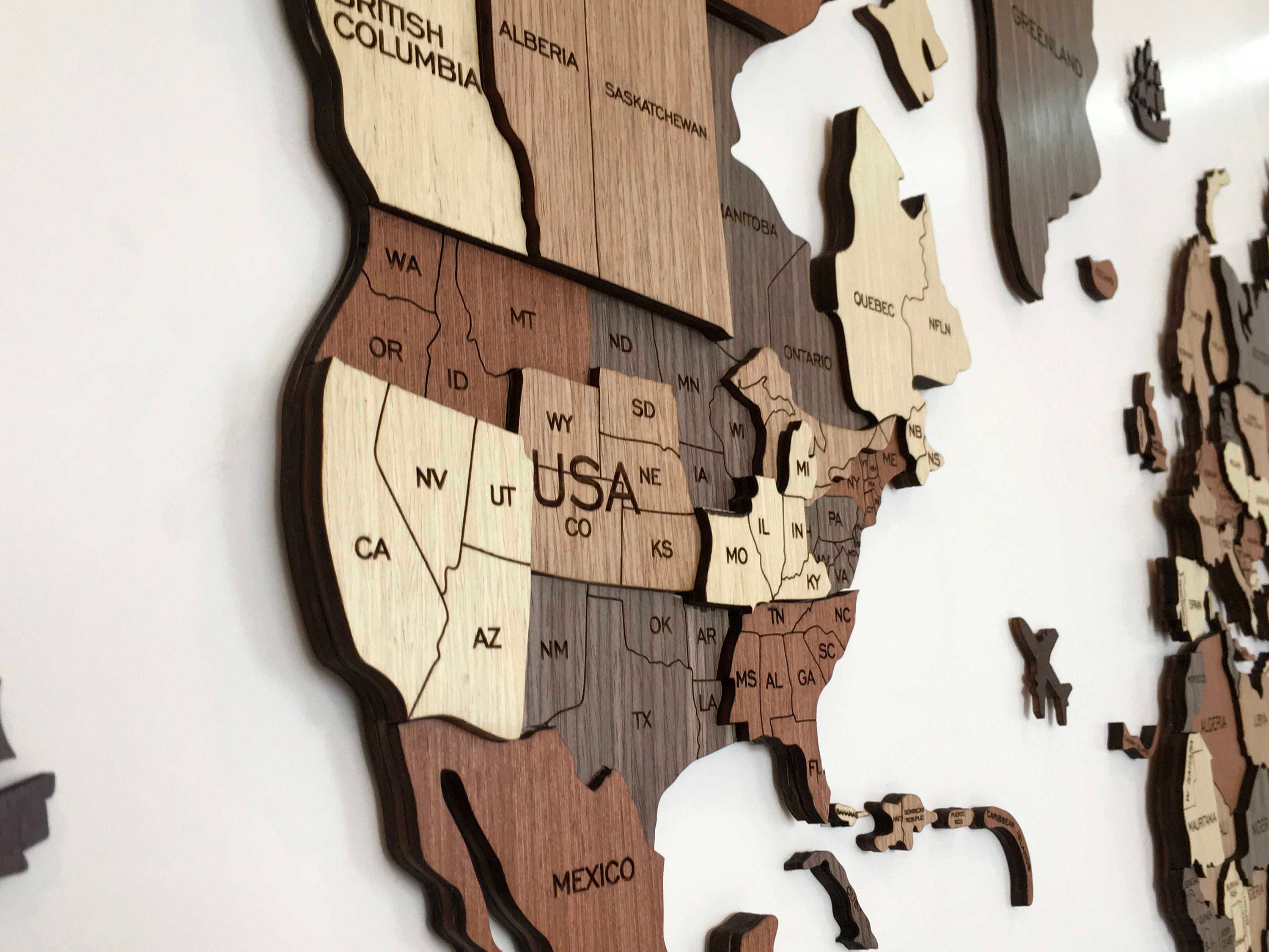 3D Wood World Map Extra Large Wall Art Abstract Wood - Etsy