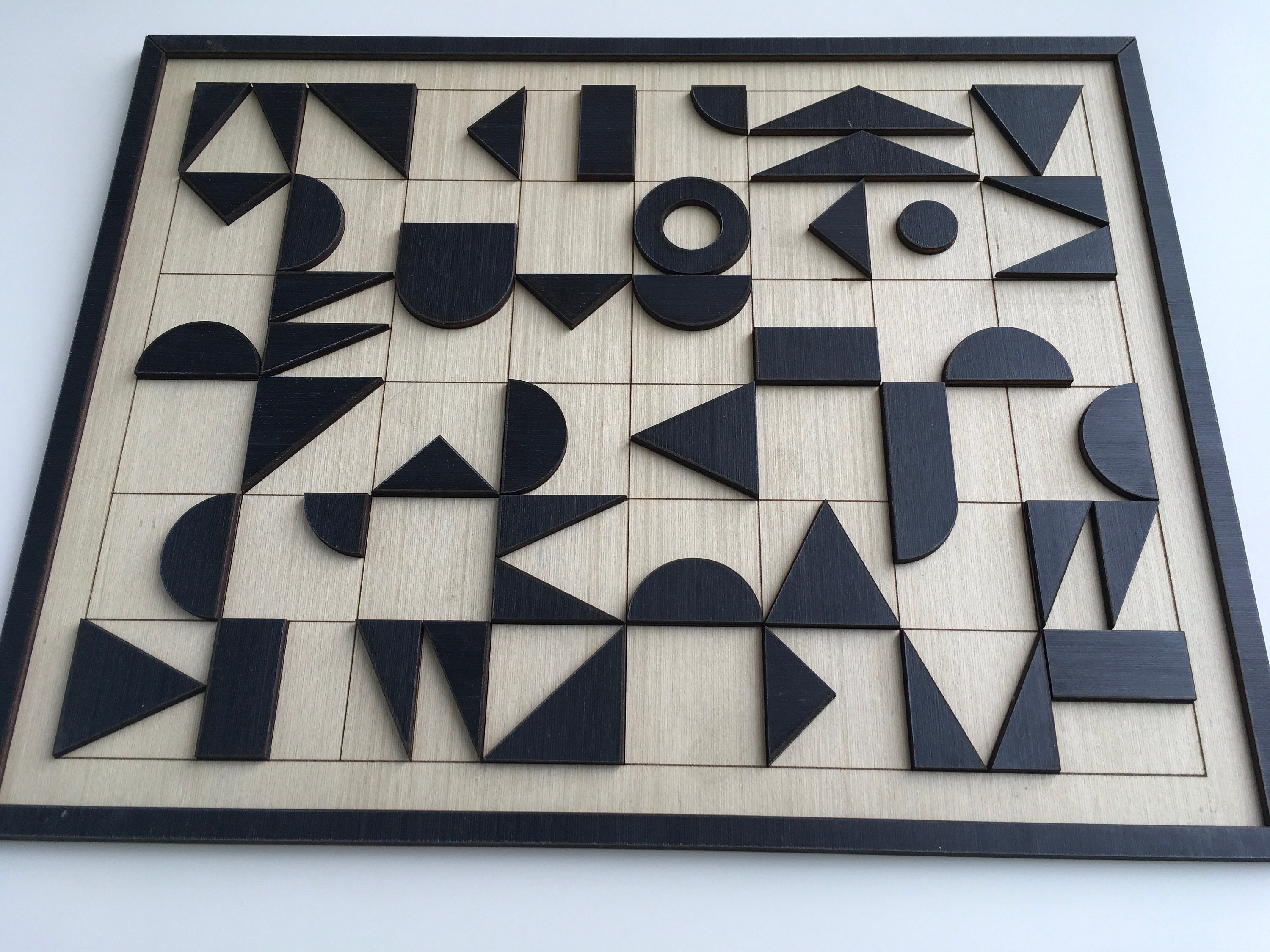 Geometric Abstract Wood Wall Art Modern Wood Art Minimal - Etsy