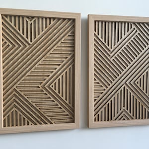 Geometric Wood Wall Art (set of 2) - Modern Wood Art - Minimal [WITH ...