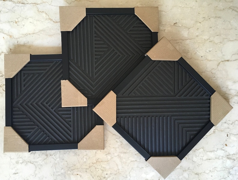 Geometric Wood Wall Art (set of 3) - Modern Wood Art - Minimal [WITH ...