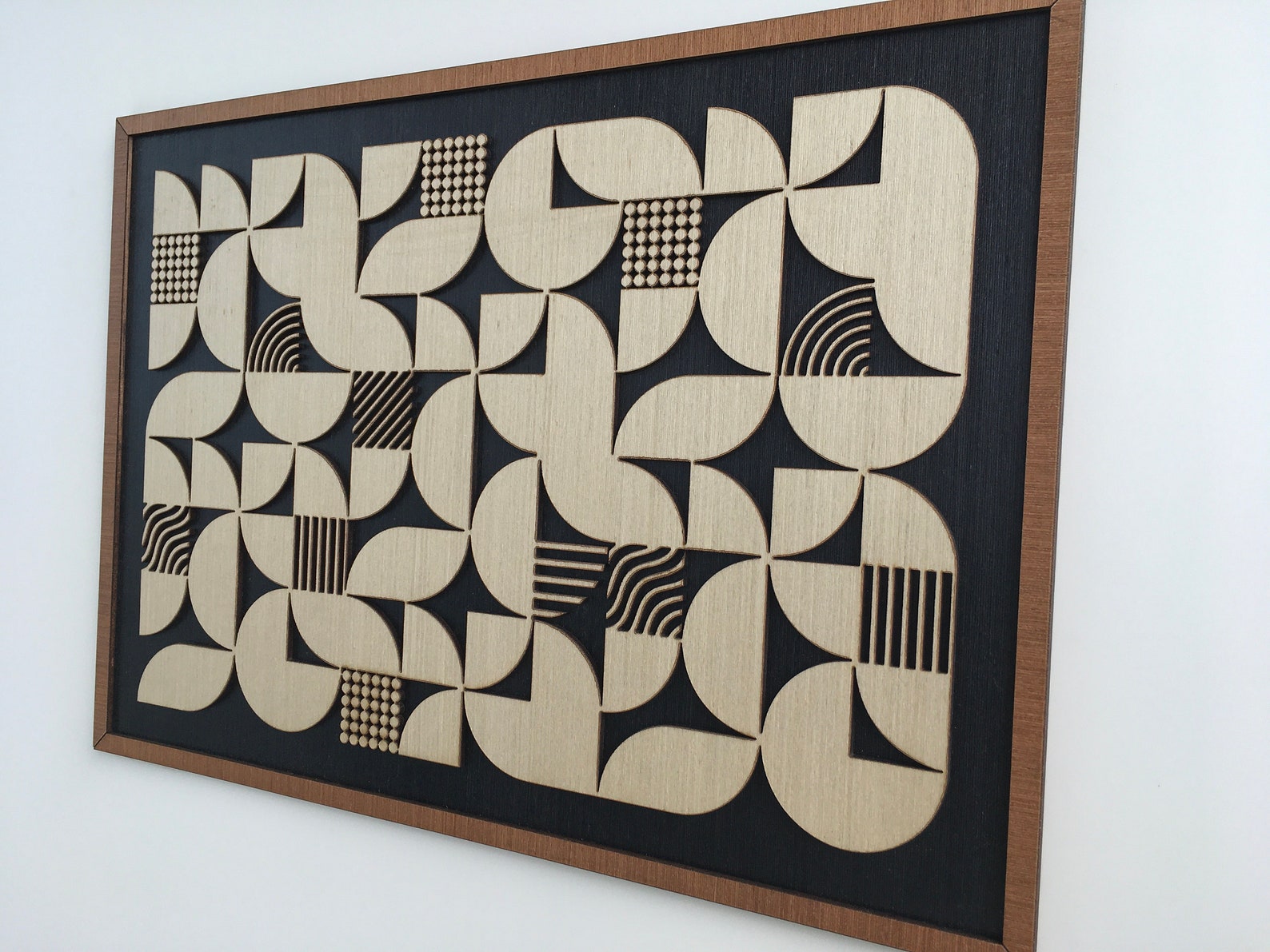 Geometric Abstract Wood Wall Art Modern Wood Art Minimal - Etsy