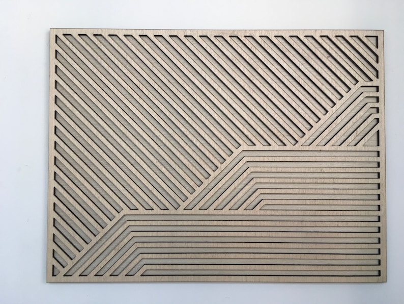 Wave Geometric Wood Wall Art Modern Wood Art Minimal - Etsy