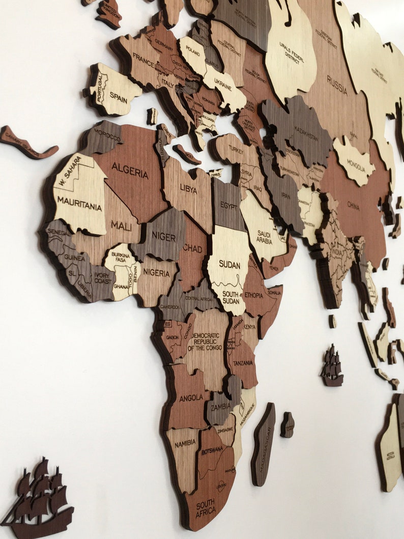 3D Wood World Map Extra Large Wall Art Abstract Wood - Etsy