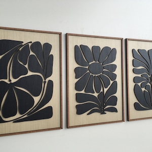 Tropical Leaf Wood Wall Art - Mid Century Modern Wall Art - Boho Room ...