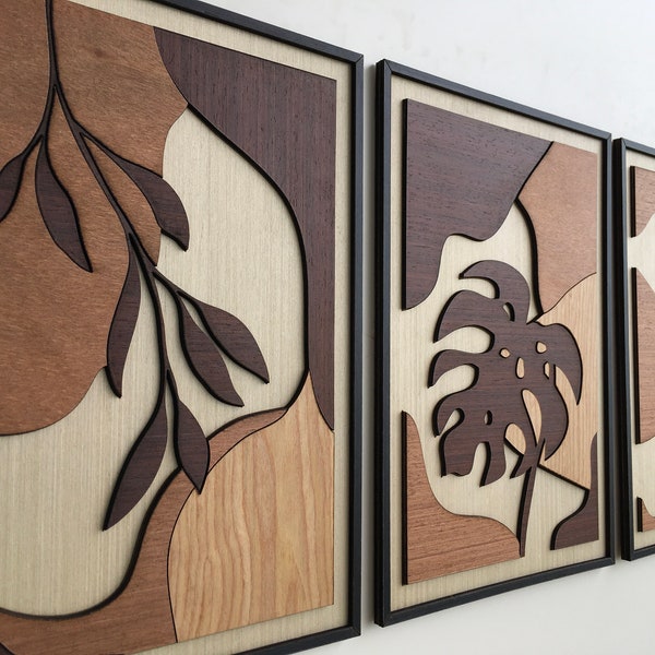 Tropical Plants Wood Wall Art - Etsy