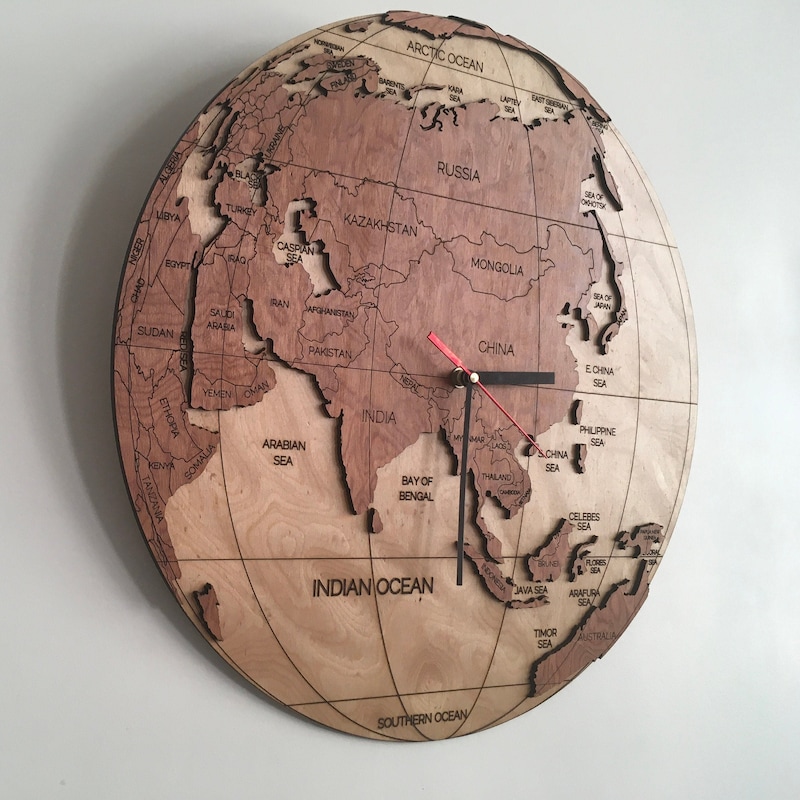 Map Wall Clock - Etsy