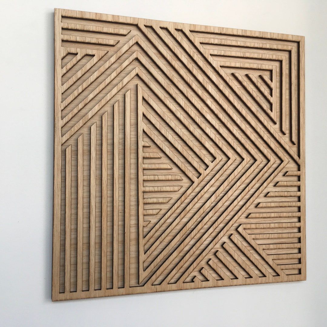 Geometric Wood Wall Art - Modern Wood Art - Minimal (single Piece) - Etsy