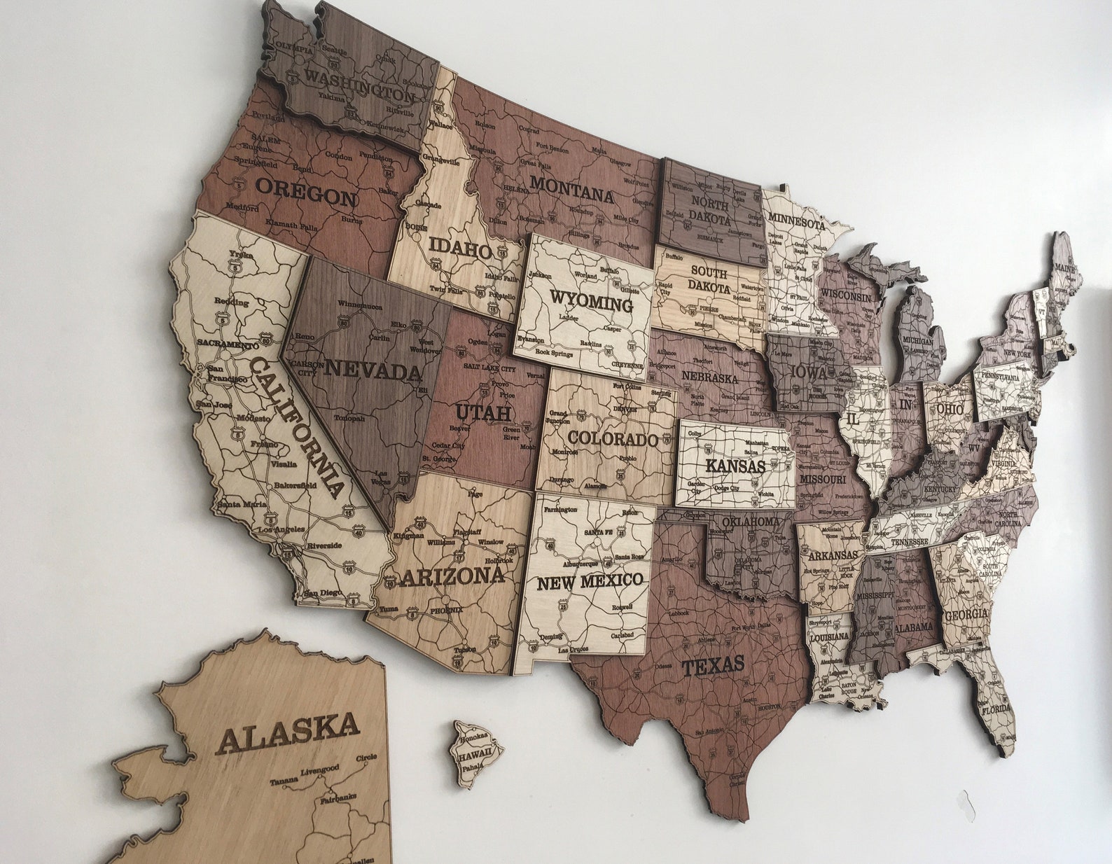 USA Travel Map USA Wood Map Wall Decor 3D Map USA Map - Etsy
