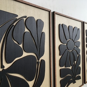 Tropical Leaf Wood Wall Art - Mid Century Modern Wall Art - Boho Room ...