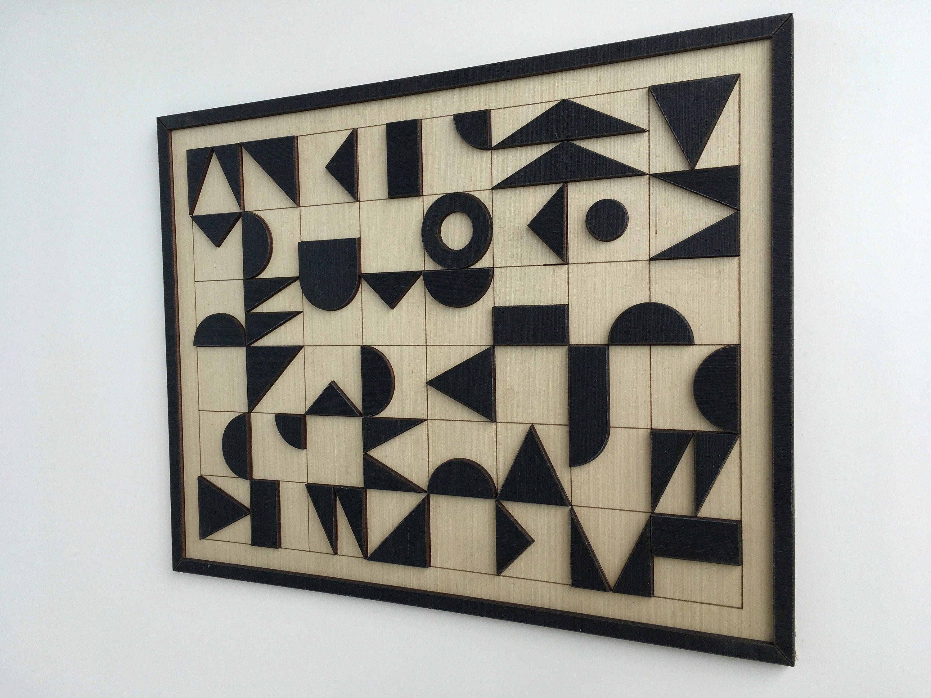 Geometric Abstract Wood Wall Art Modern Wood Art Minimal - Etsy
