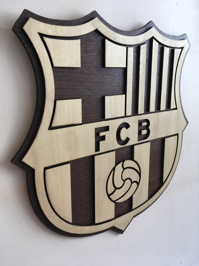 BARCELONA FC Wood Logo Wall Hang Decor Football Fan - Etsy