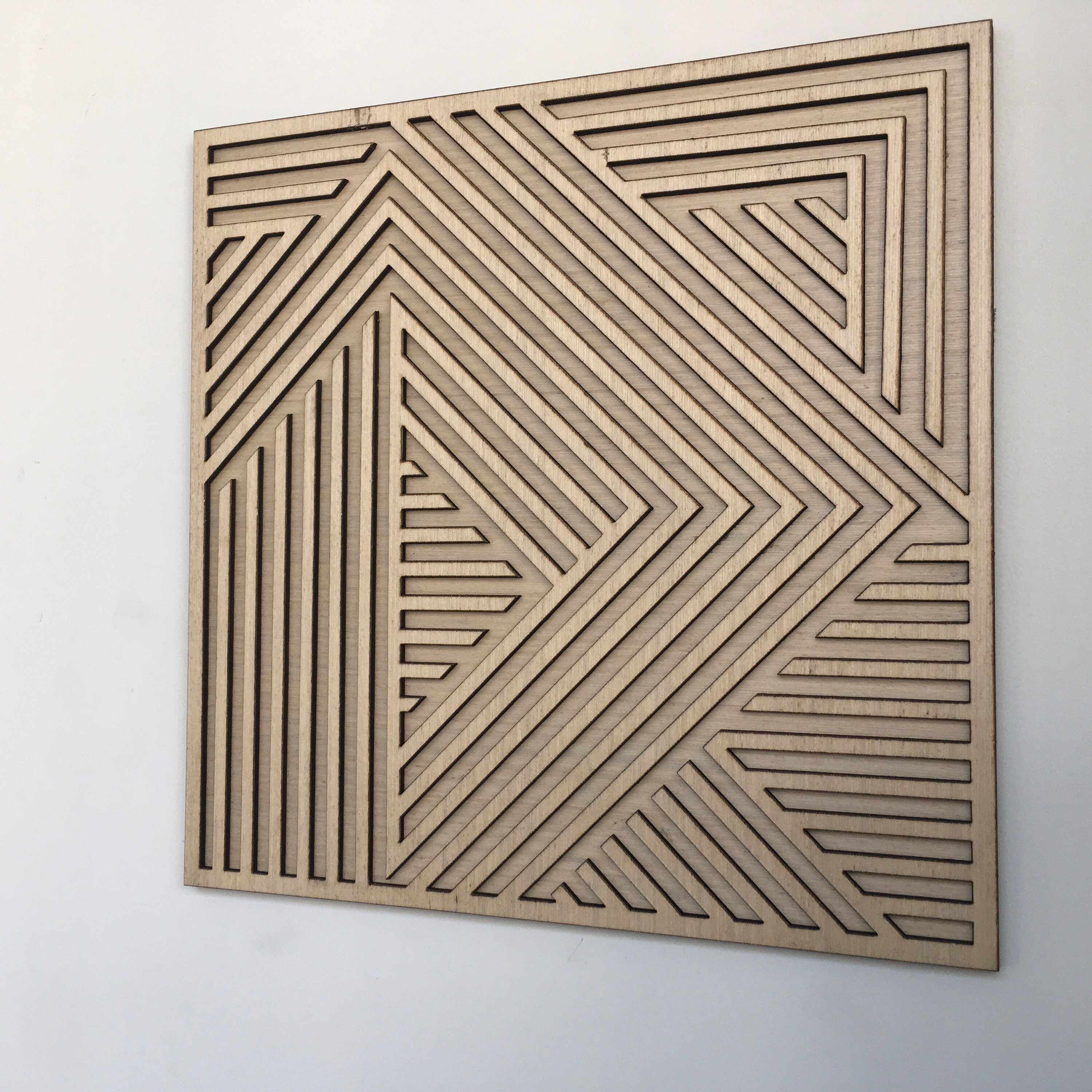 Geometric Wood Wall Art Modern Wood Art Minimal single - Etsy