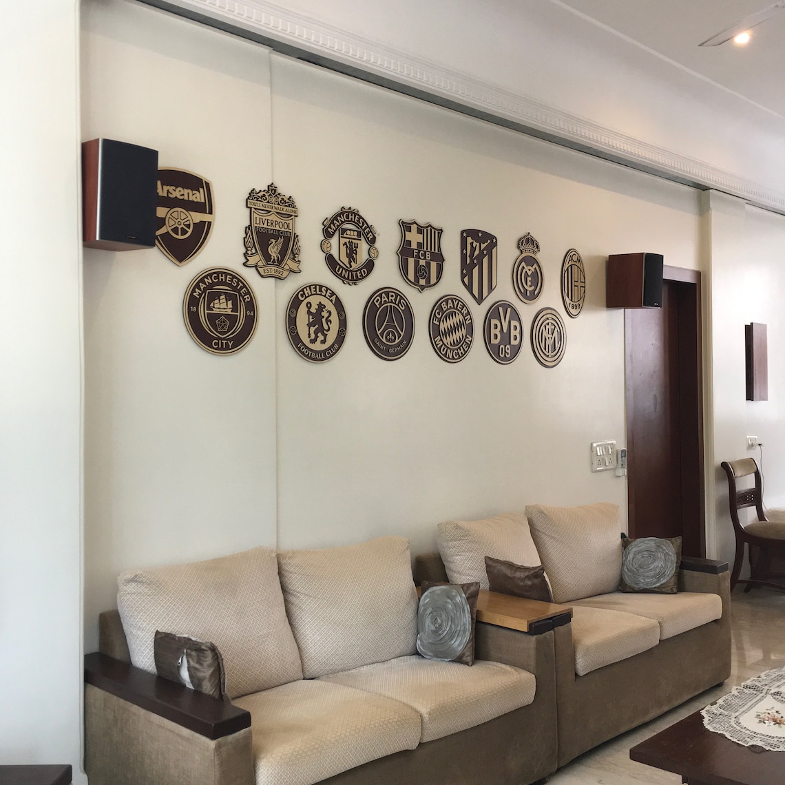 BARCELONA FC Wood Logo Wall Hang Decor Football Fan - Etsy