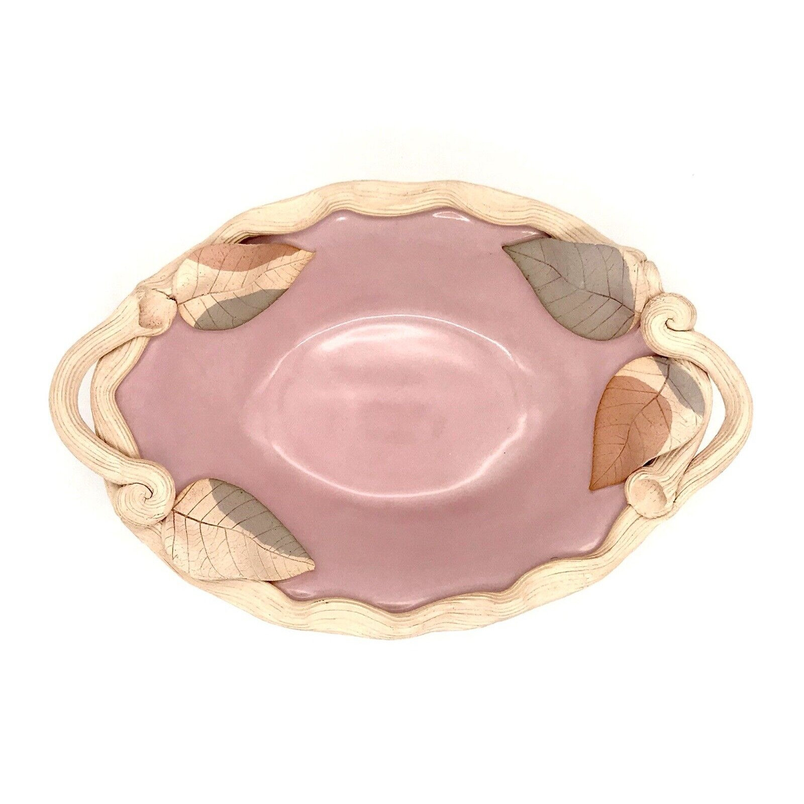 Brigitte Haag Studio Art Pottery Handled Serving Bowl Handmade Pink ...