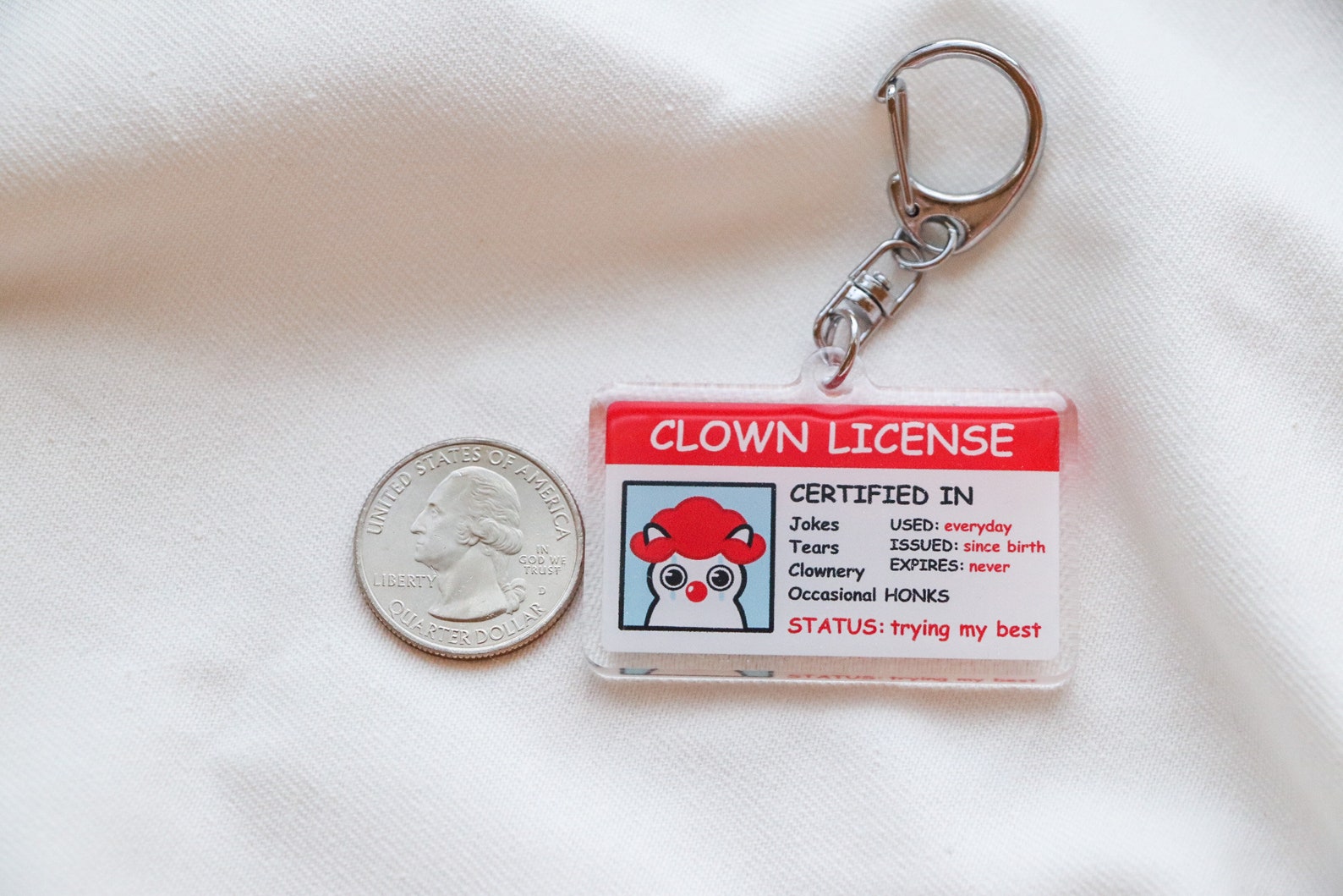Clown License Keychain Funny cute keychain gift keyring for | Etsy