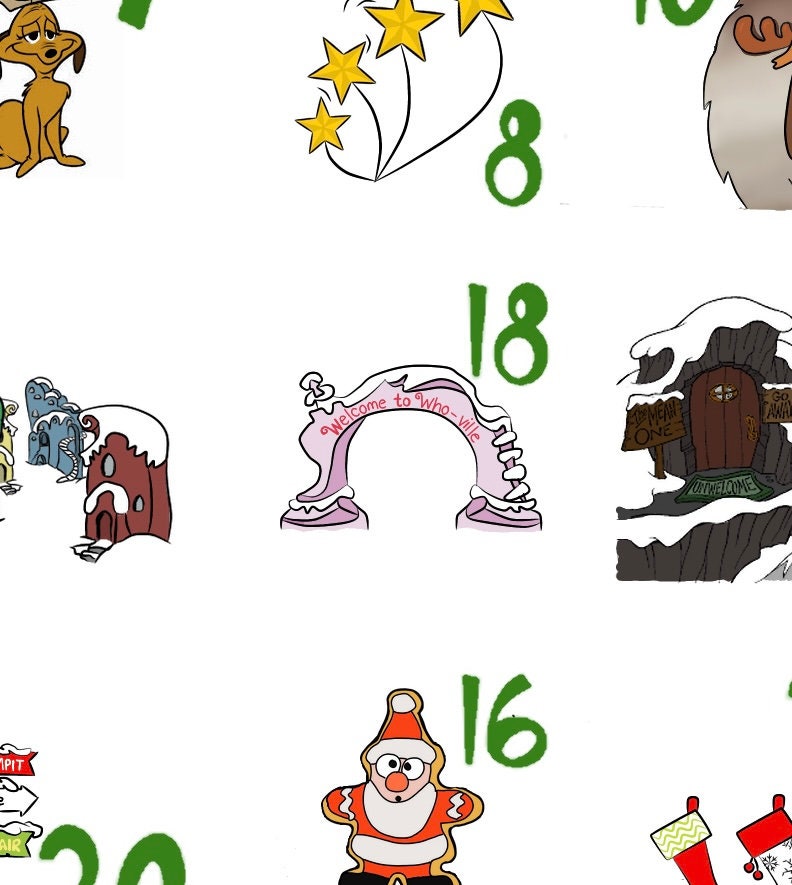 Grinch Advent Calendar Printable - Etsy Grinch Advent Calendar Printable - Etsy
