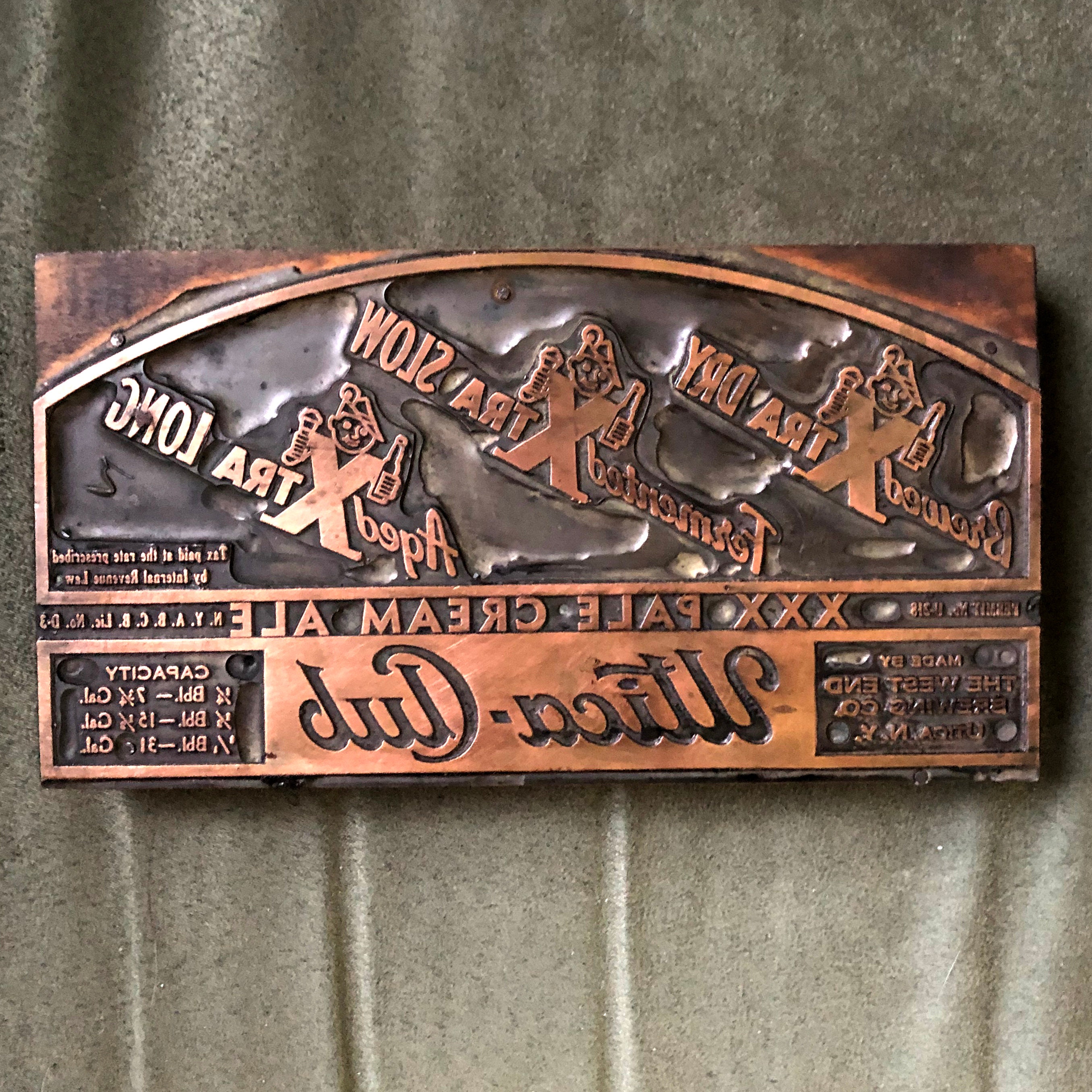 Vintage Utica Club Utica NY Advertisement Label Letterpress - Etsy UK