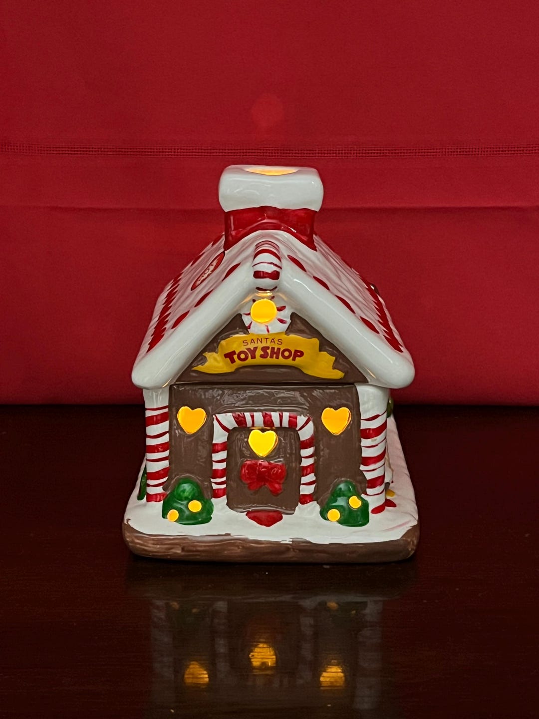 Vintage Wicks N Sticks "santa’s Workshop" Gingerbread House Tea Light ...