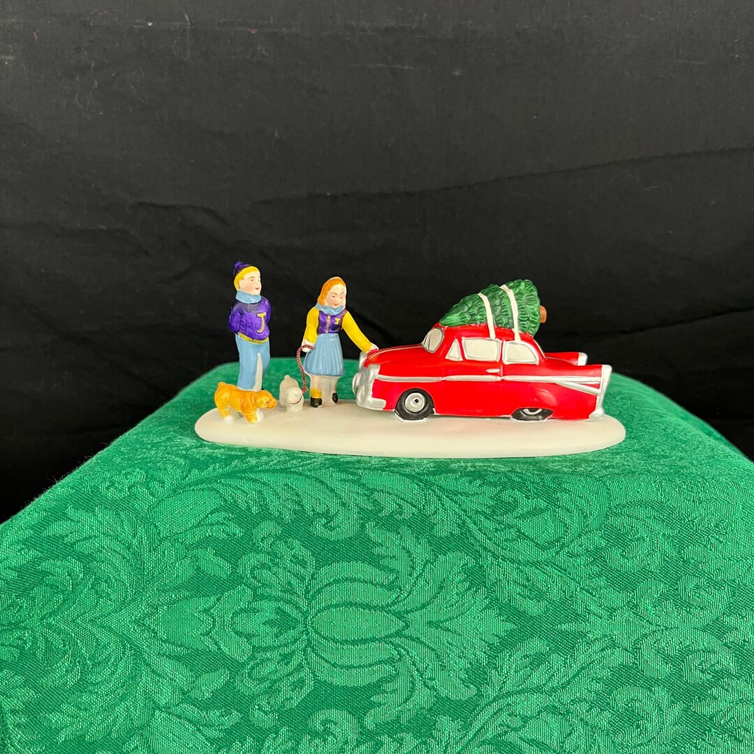 Lemax Hearthside Village - "cool Wheels" Red Car With Christmas Tree ...