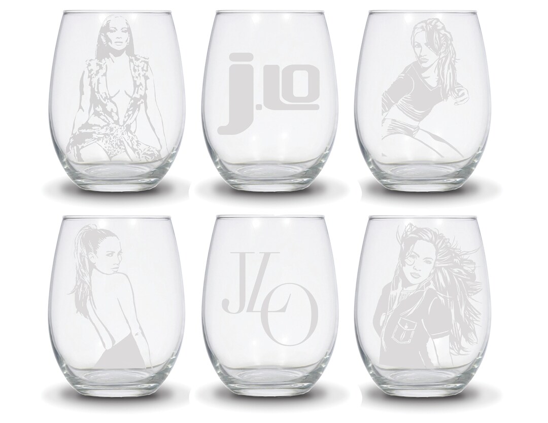 Jennifer Lopez Wine Glass Set. 20.5oz Jlo Stemless Wine Glass, Jlo Cups ...