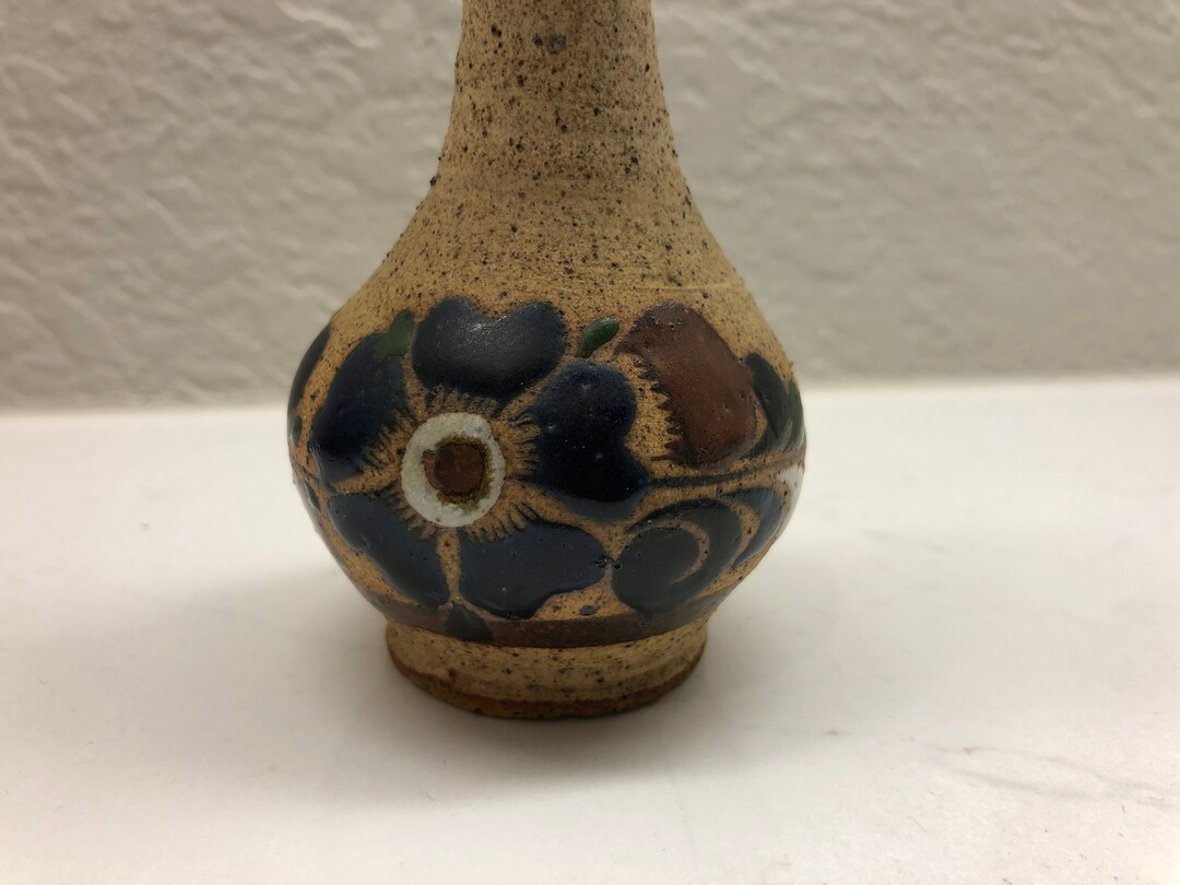 Vase miniature vintage en poterie signé - Etsy France