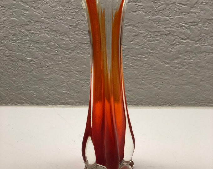 Oread Japanese Art Glass Vase Red Collectible - Etsy