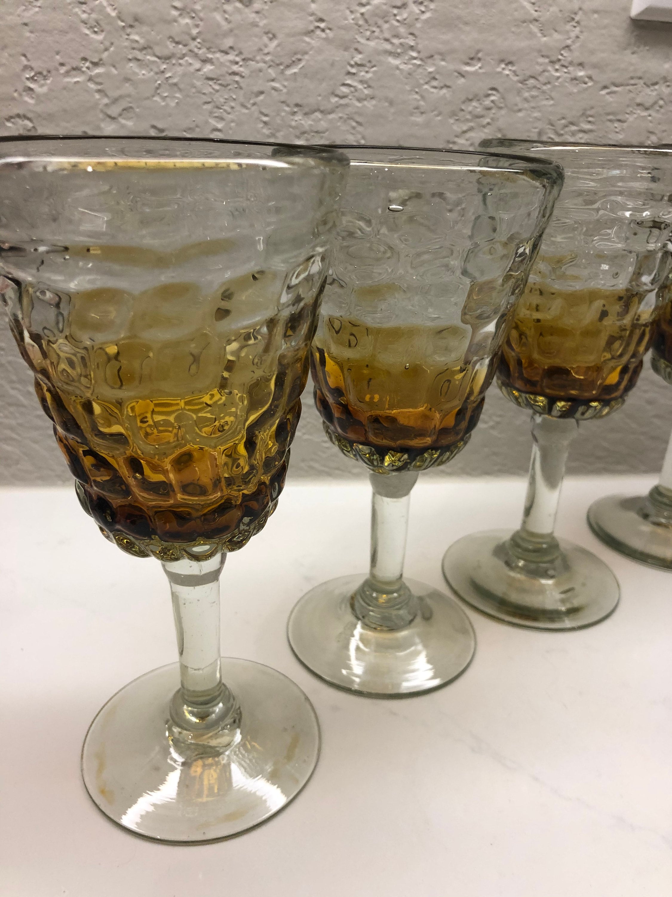 Hand Blown Mexican Glassware Set of 4 Water Wine Goblets - Etsy