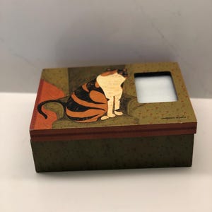 My Cat Wood Box Warren Kimble Calico Kitty 2.5" X 3.5" Photo Frame ...
