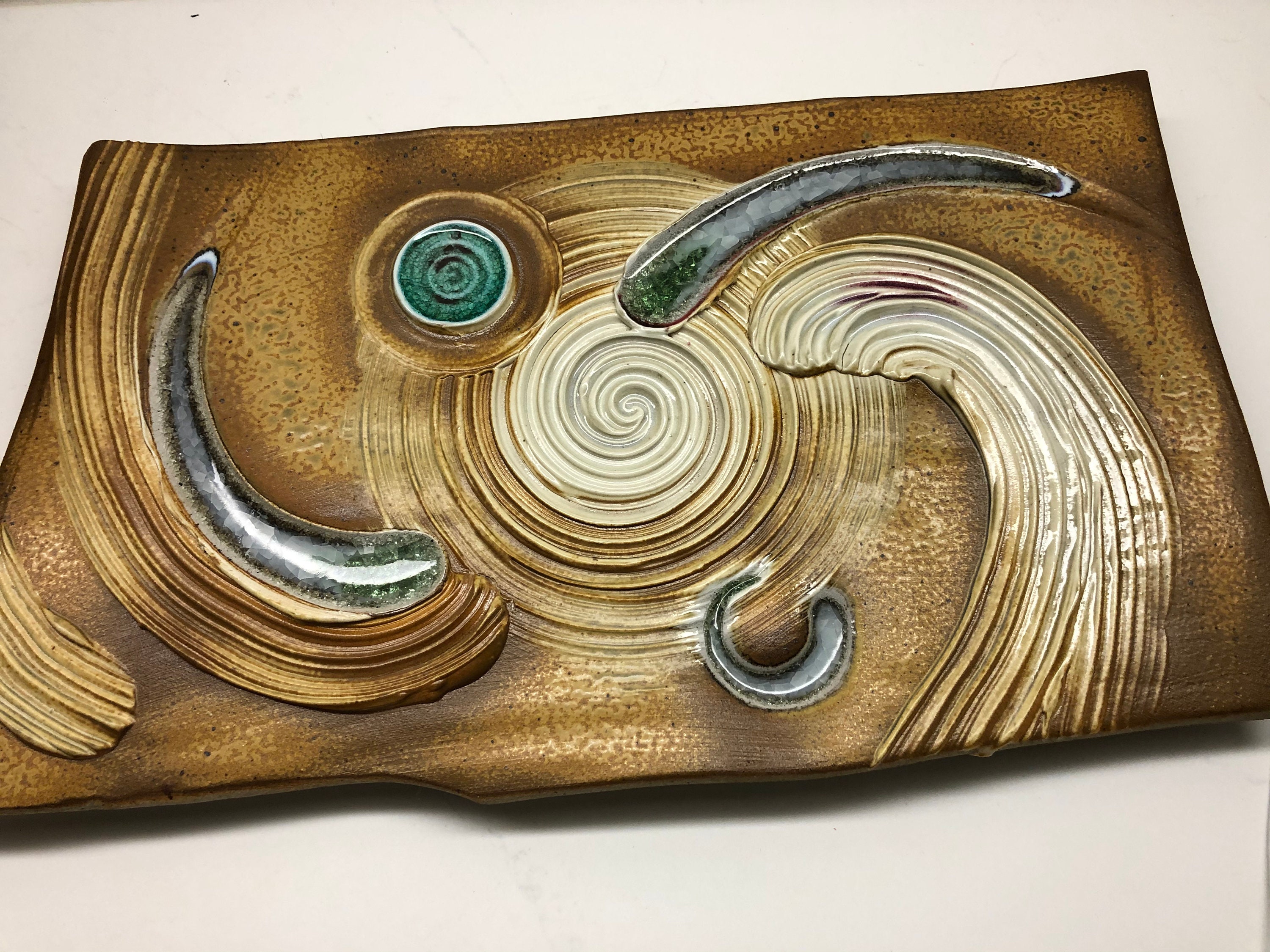 Matthew Patton Handcrafted Studio Art Pottery Wall Hanging 18.5 X 10.5 ...
