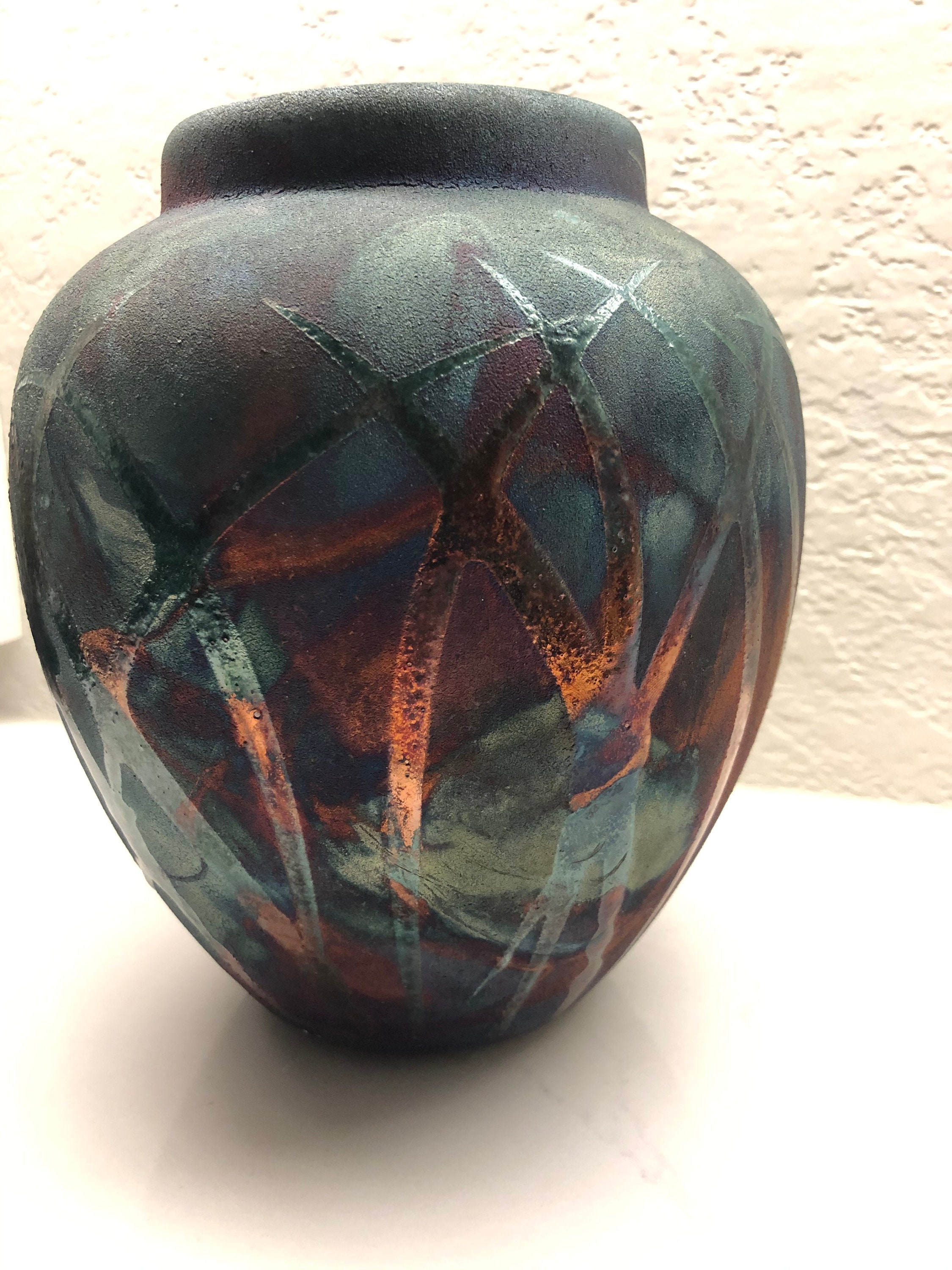 William K Turner Raku Studio Pottery Vase - Etsy