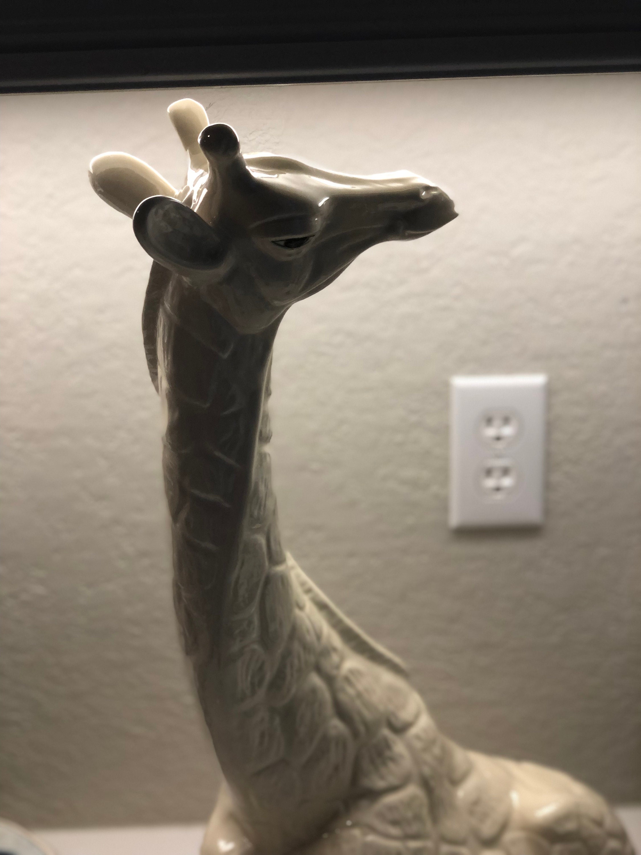 Giraffe Statue Figurine Ceramic African Wildlife Animal Large Vintage ...