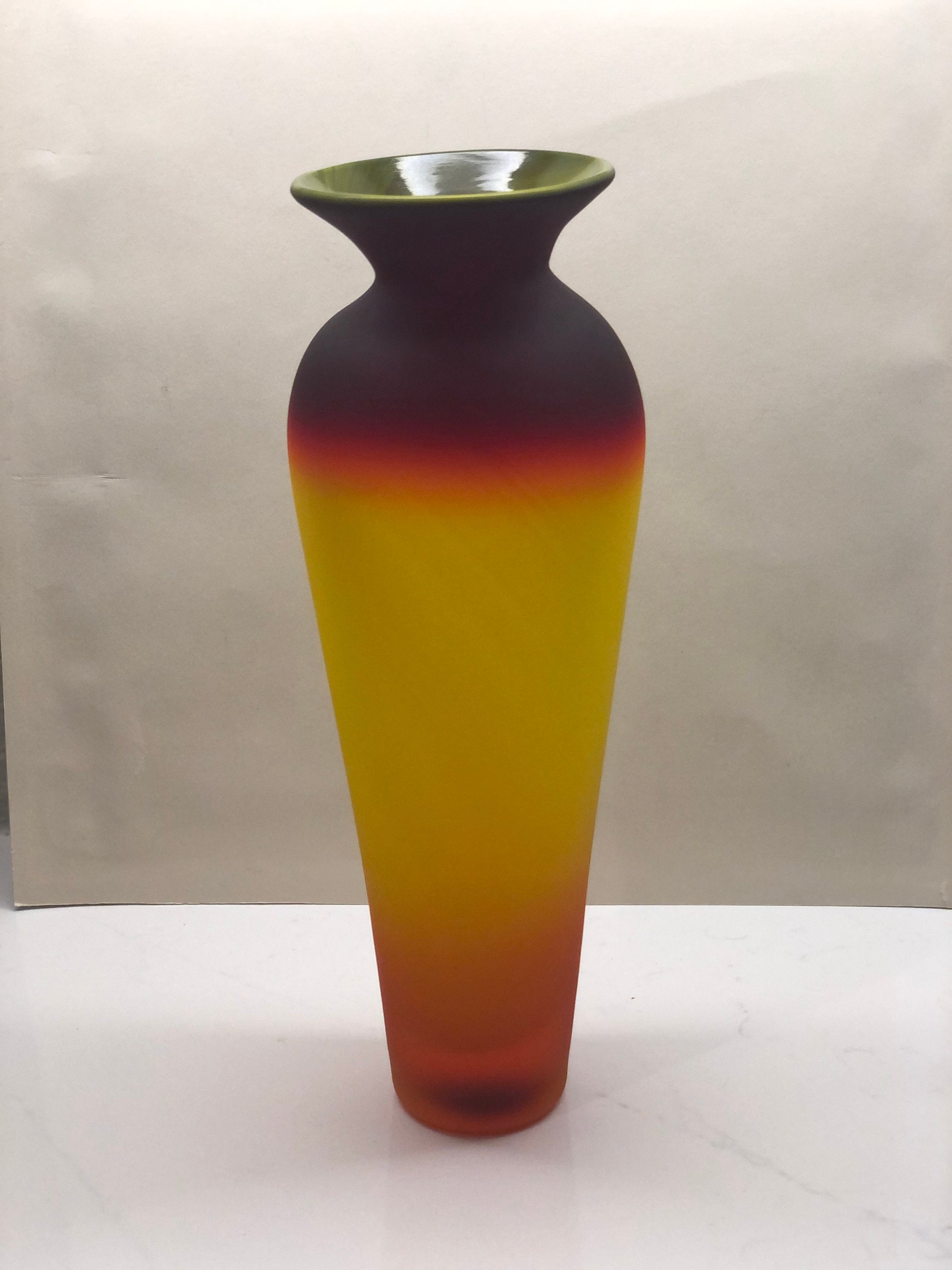 Blenko Glass Vase Tequila Sunrise Vase Satin Art Glass Rare - Etsy
