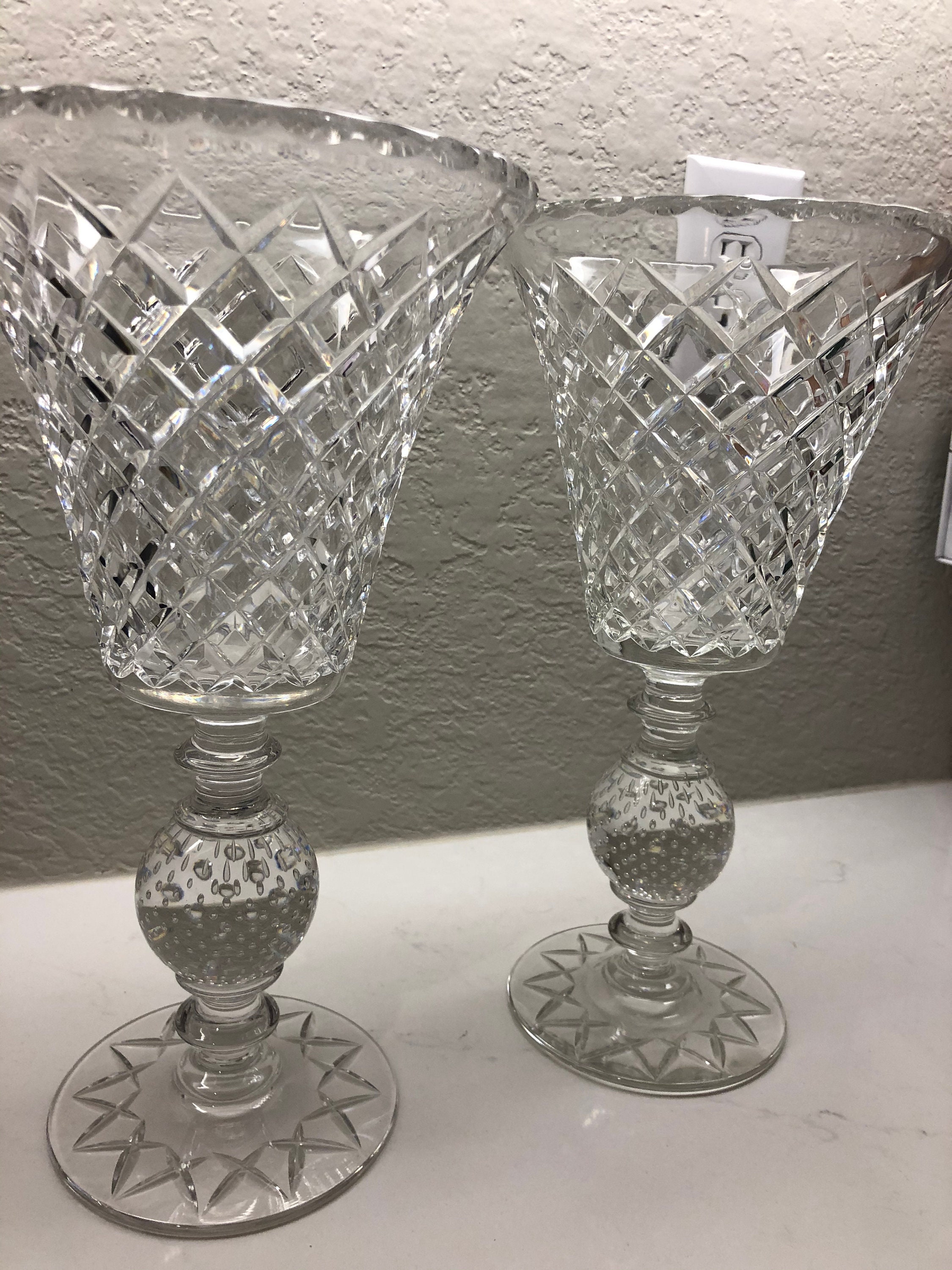 Pairpoint Cut Glass Vase Buble Ball Stem Pair Crystal - Etsy