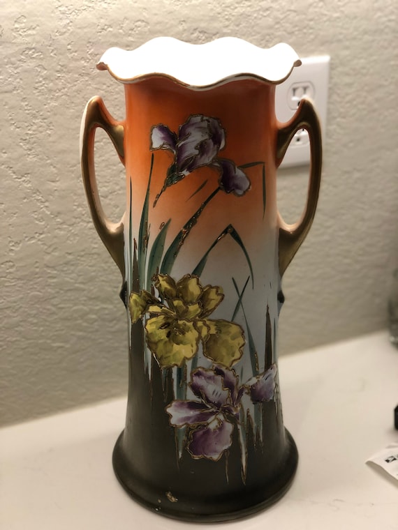 Royal Nippon Nishiki Hand Painted Floral Vase Gold Moriage - Etsy