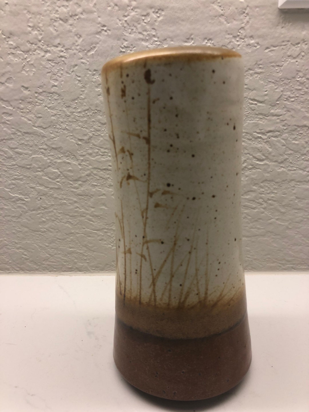 Signed Studio Pottery Stoneware Earth Tone Flower Vase Planter - Etsy