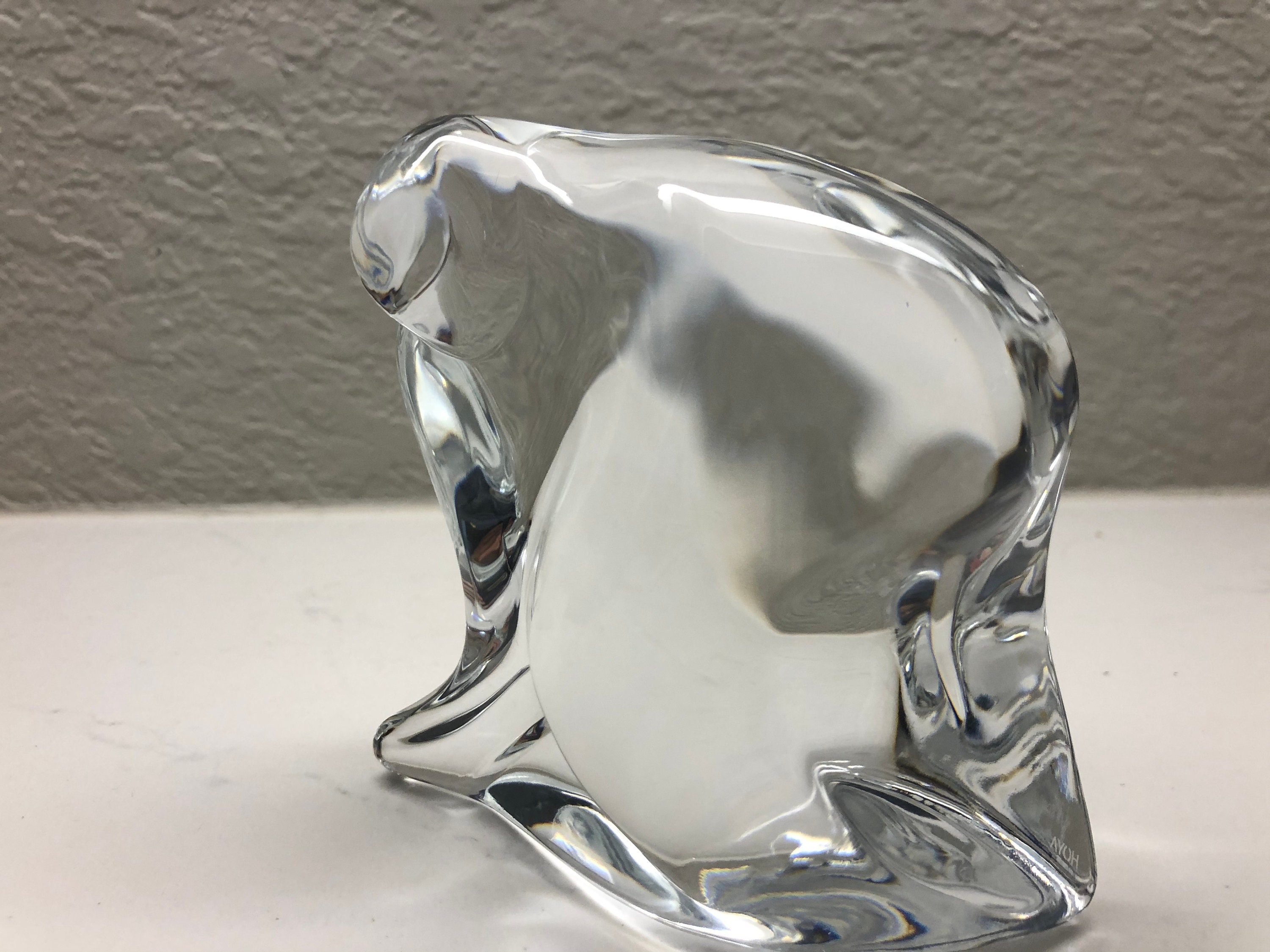 Hoya Japanese Art Glass Paperweight Lead Crystal Abstract - Etsy