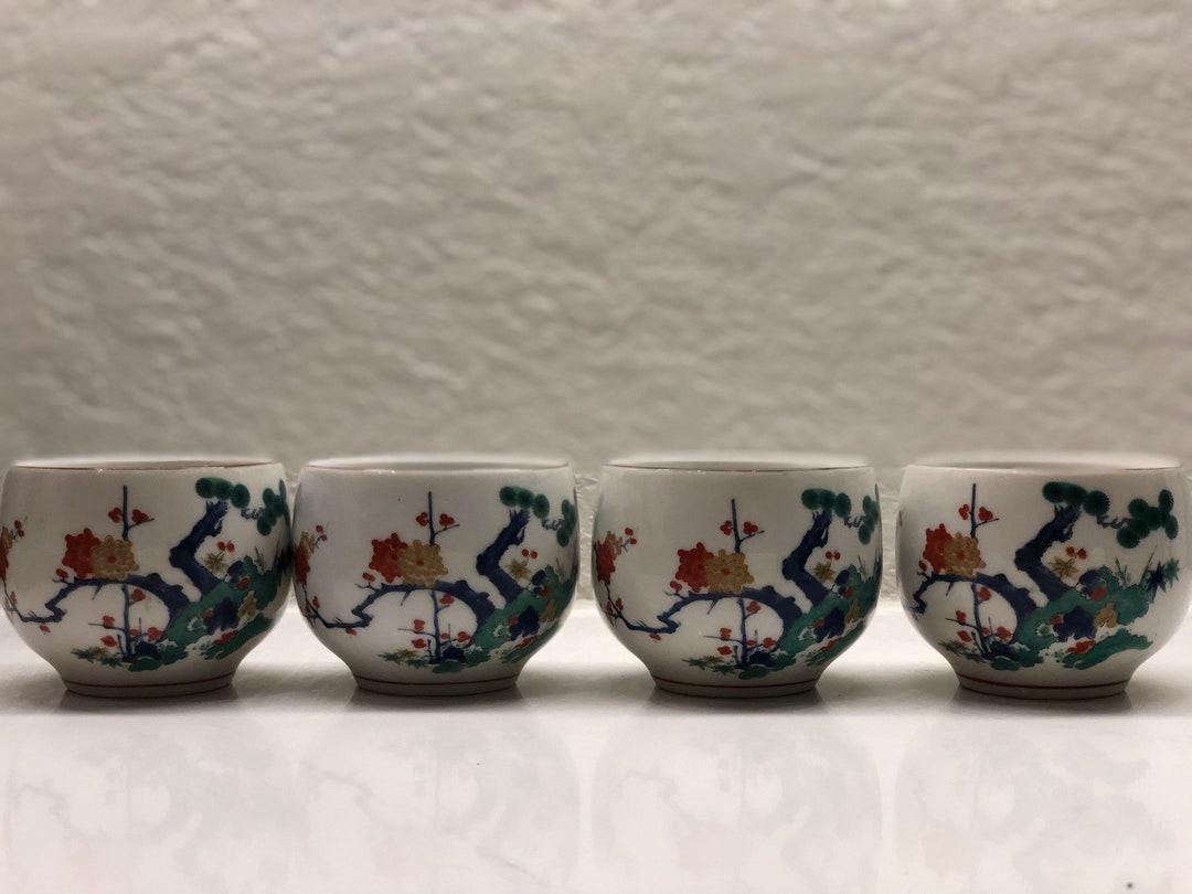 Japanese Porcelain Sencha Tea Cups Set Vintage Arita Ware - Etsy