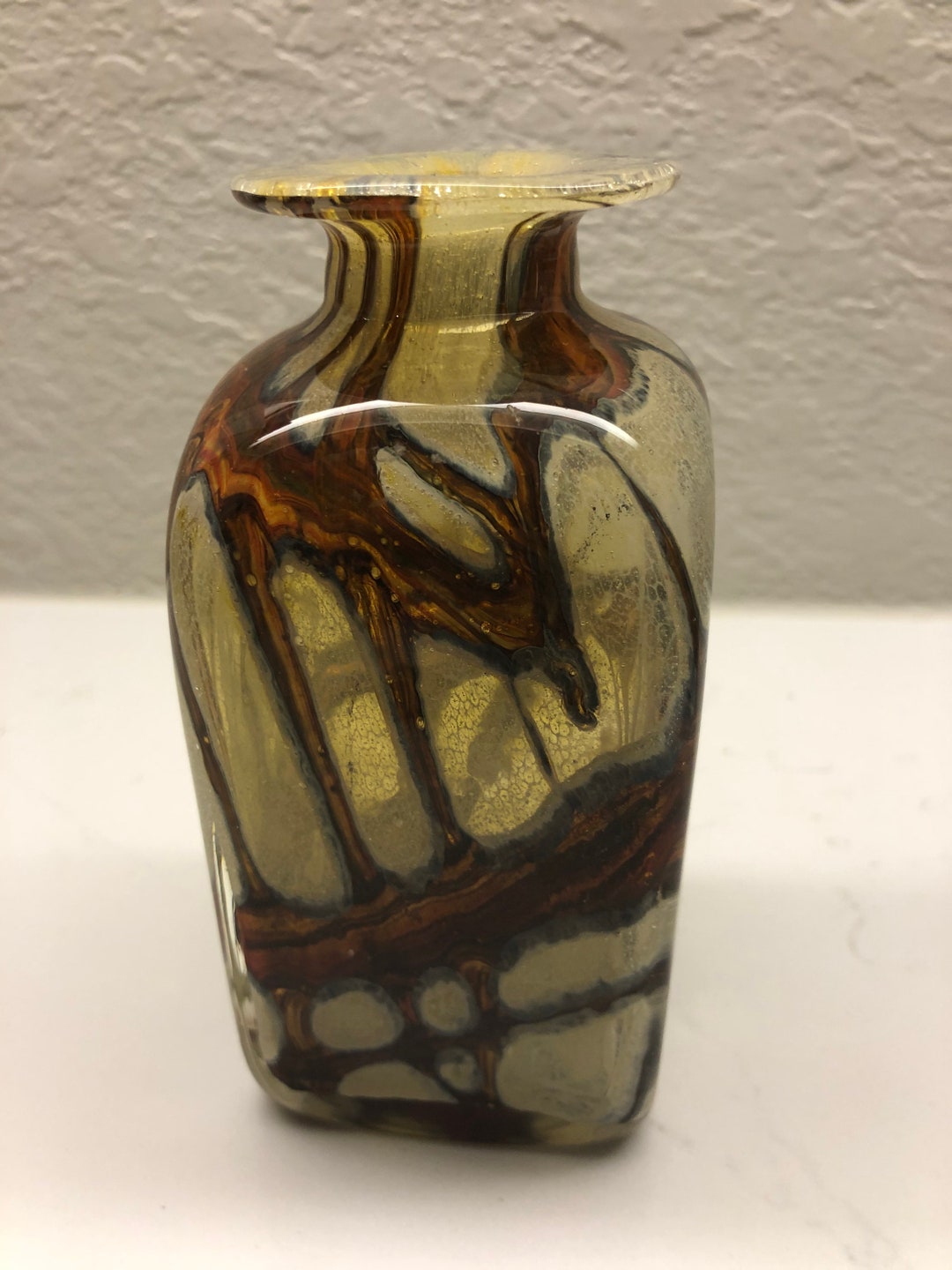 Art Glass MDG Malta Decorative Glass Vase Bottle Vintage Rare - Etsy