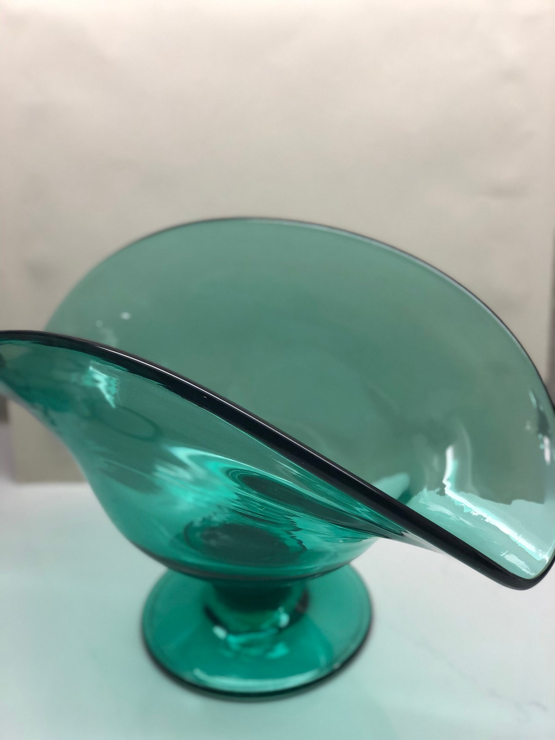 Rare Blenko 470 Art Glass Sea Green Large Bowl Collectible Glassware - Etsy