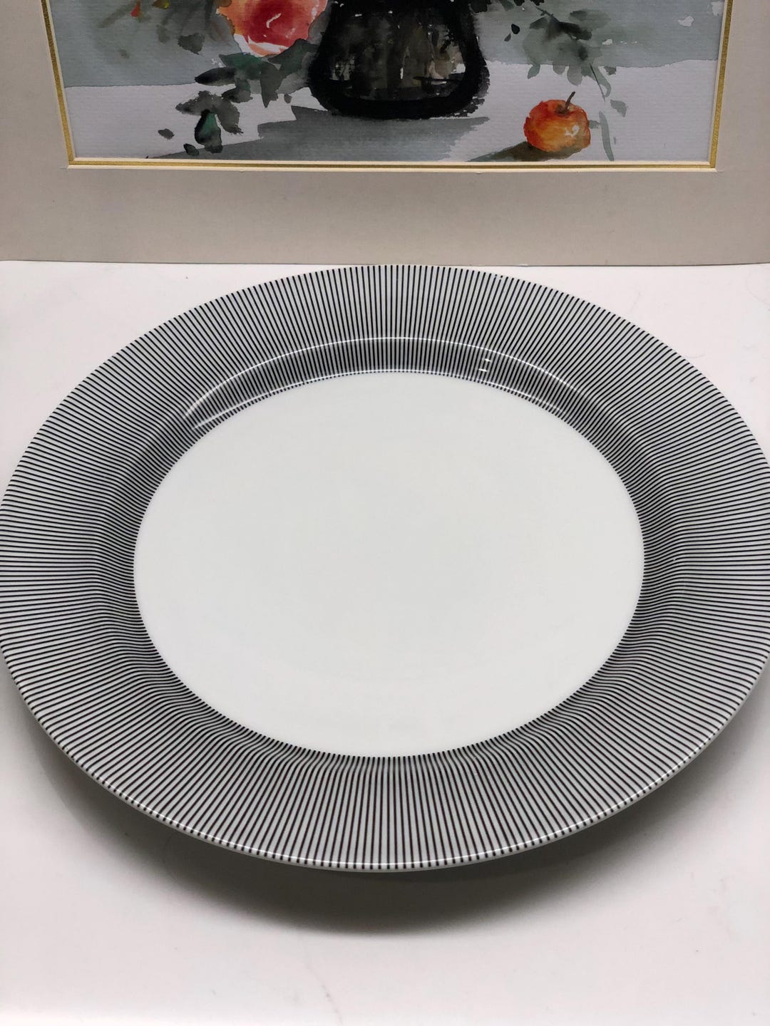 Pier 1 Italy METRO LINE DESIGN White Black Dining Plates 10 Inches Set ...